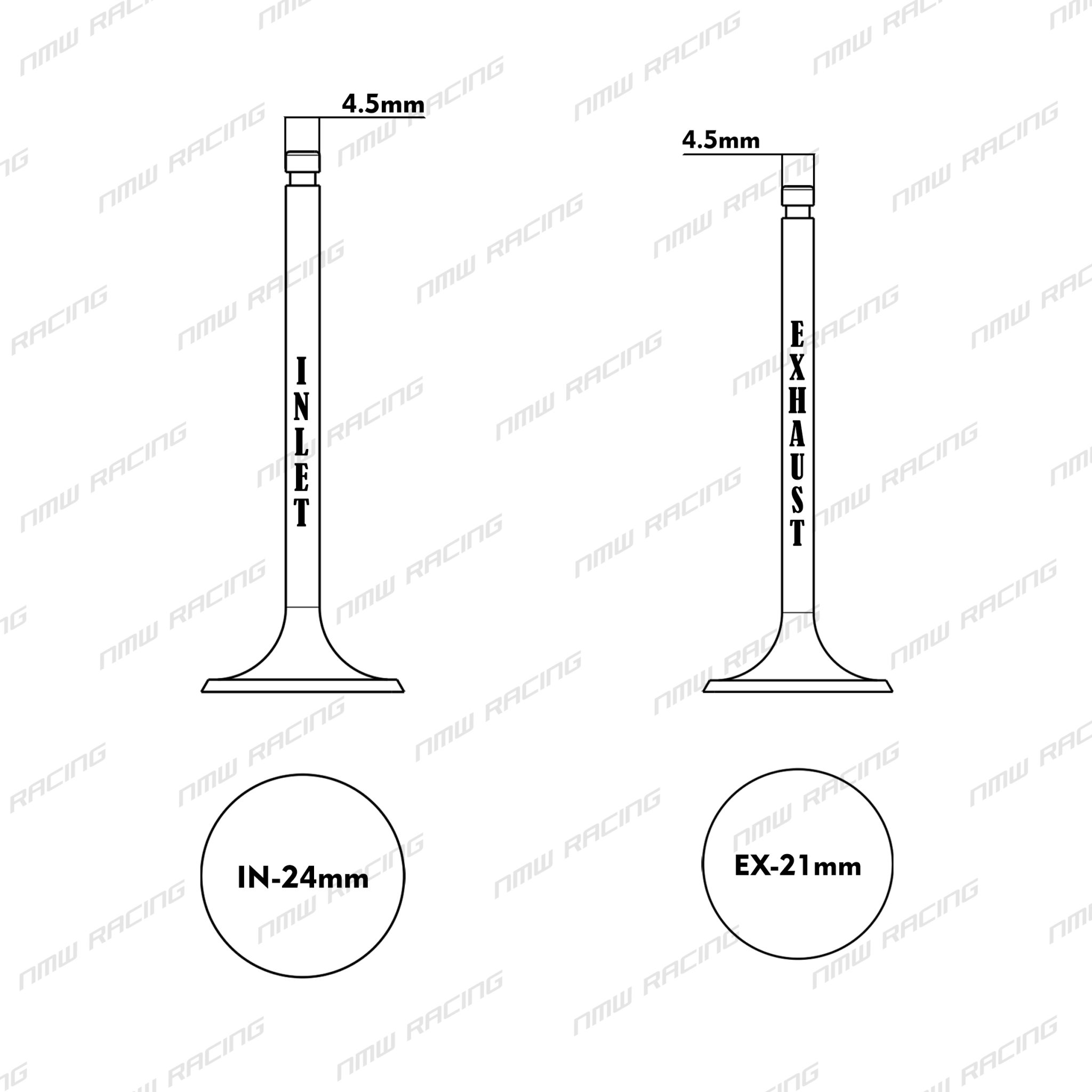 TVS APACHE RTR 200 4V RACING VALVES BY NMW - nmwracing.com